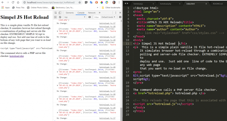 Web Page Hot Reload In Plain Javascript Apache And Php ← Abrandã